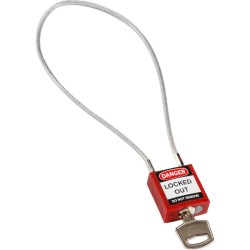 Brogan Safety | COMPACT CABLE PADLOCK RED 40CM KD