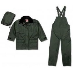 Brogan Safety | RAIN HOODED COAT AND PANTS NYLON GREEN