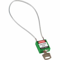 Brogan Safety | COMPACT CABLE PADLOCK GREEN 40CM KD