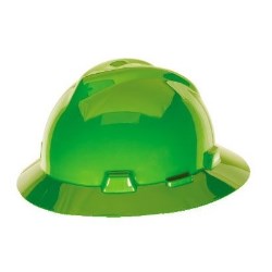 Brogan Safety | SAFETY HAT V-GARD VENTED STAZ-ON STD BRIGHT LIME GREEN