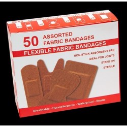 Brogan Safety | 50PC ASSORTED FLEXIBLE FABRIC BANDAIDS 200 BOXES/CTN